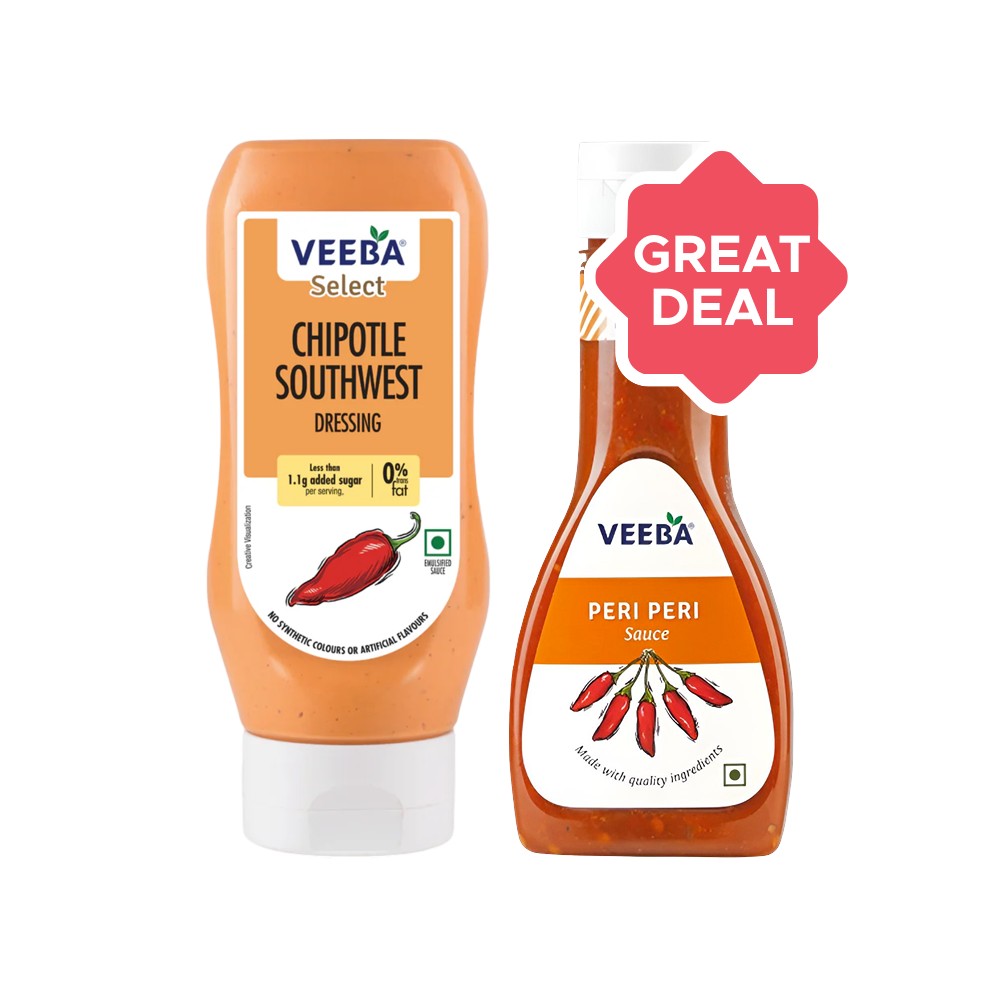 Veeba Southwest Chipotle Dressing + Peri Peri Hot Sauce Combo Price ...