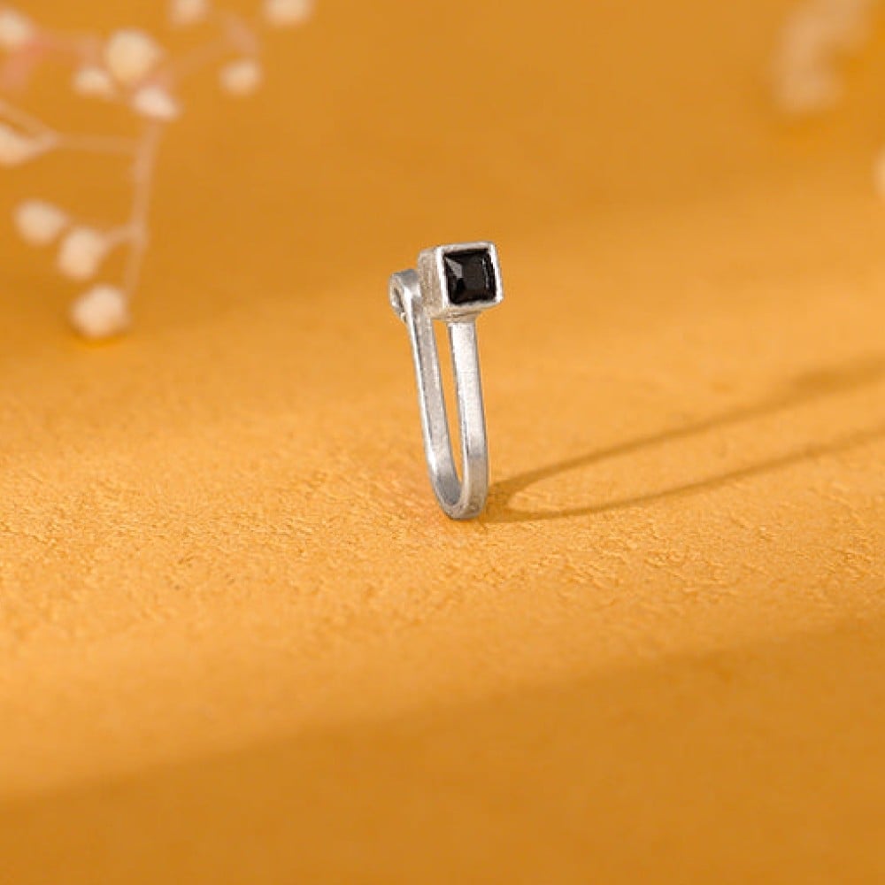 GIVA Oxidised Black Square Clip-on Nose Pin (Black) Price - Buy Online ...