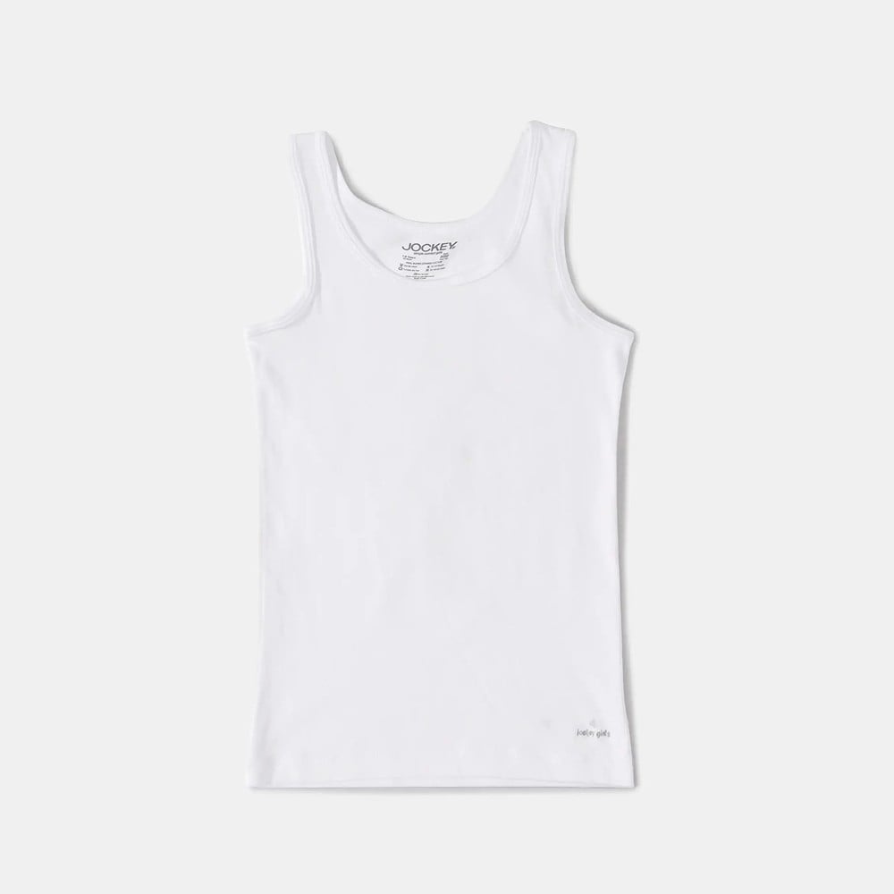 Jockey Cotton Rib Solid Inner Kids Vest (White, 11 - 12 years) Price ...
