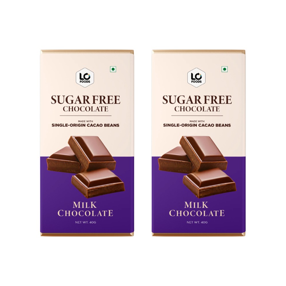 Lo! Foods Sugar Free Milk Chocolate Bar (Premium and Silky) - Pack of 2 ...