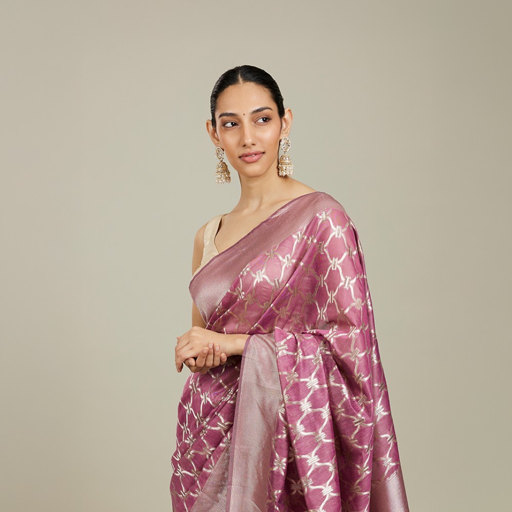 Mohey Damson Saree (Light Purple) Price - Buy Online at Best Price in India