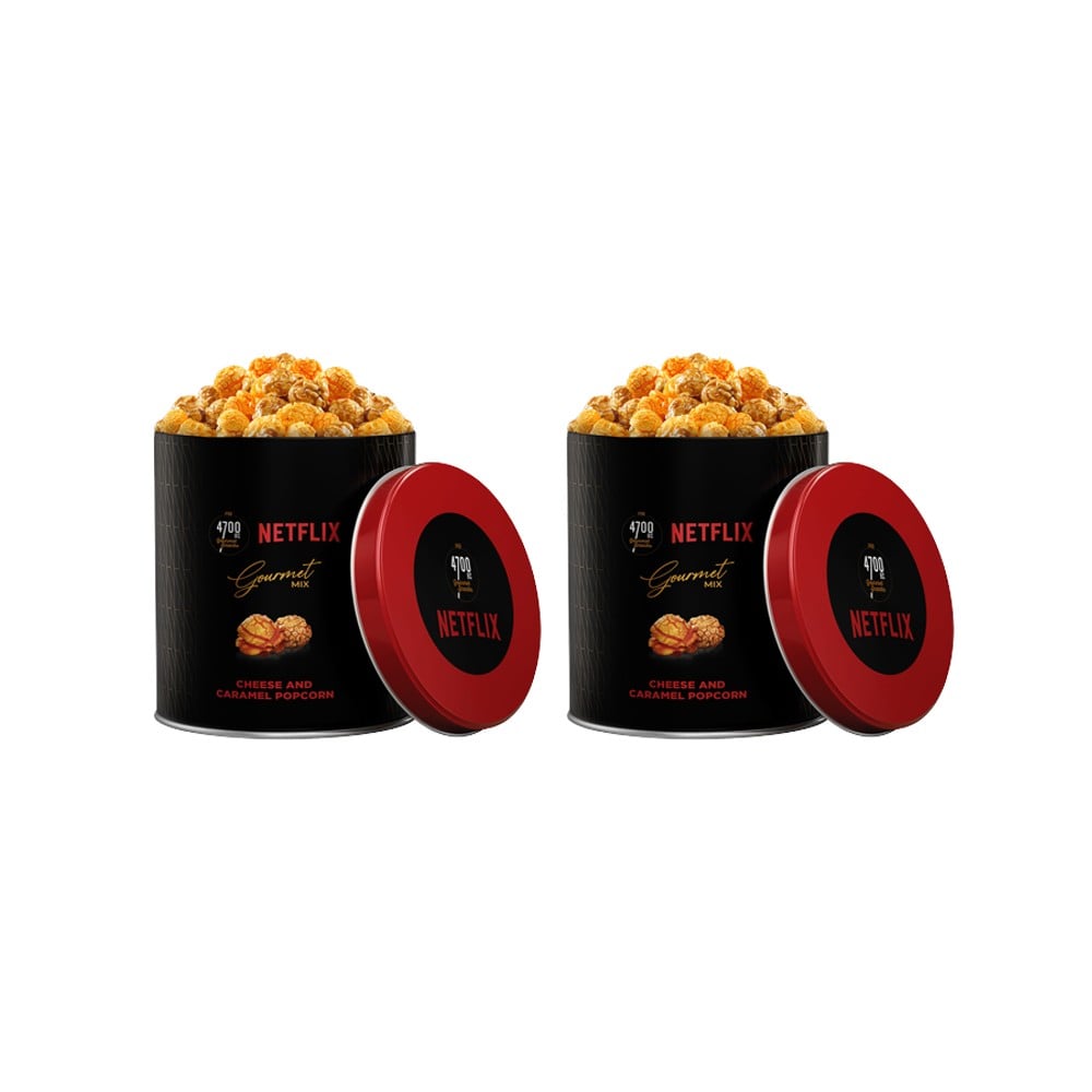 4700BC Netflix Gourmet Mix Popcorn Tin (Cheese & Caramel) - Pack of 2 ...