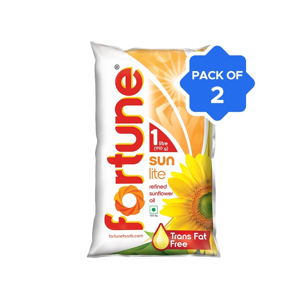 Fortune Sunlite Refined Sunflower Oil (800 g) - Pack of 2 Price - Buy ...