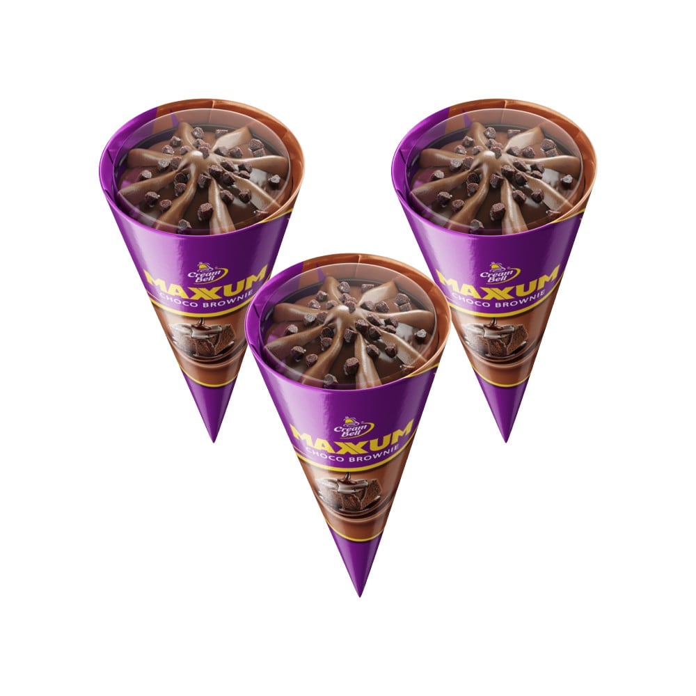 Cream Bell Maxxum Choco Brownie Ice Cream Cone - Pack of 3 Price - Buy ...