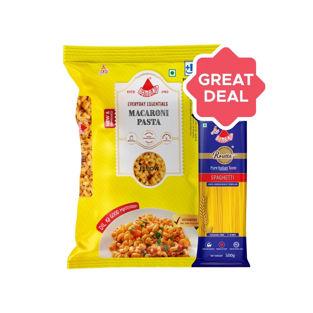 Bambino Macaroni Durum Wheat Elbow Pasta + Rosetta Premium Pasta ...