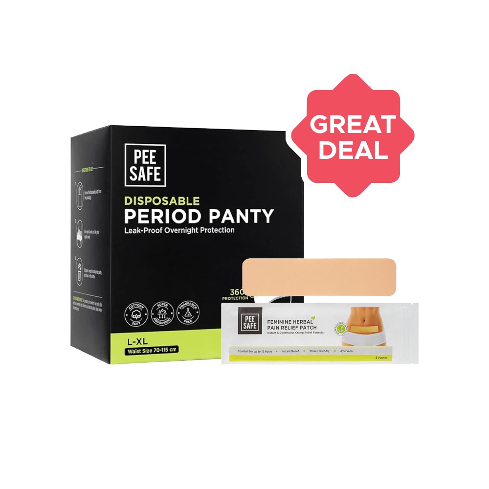 Pee Safe Comfort - Period Panty + Herbal Pain Relief Patch Combo Price ...