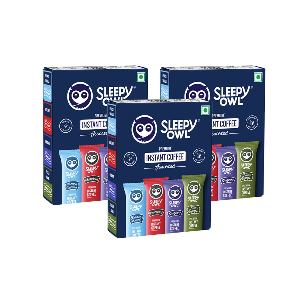 Sleepy Owl Assorted Pack of 10 Instant Coffee Travel Pack - Pack of 3 ...