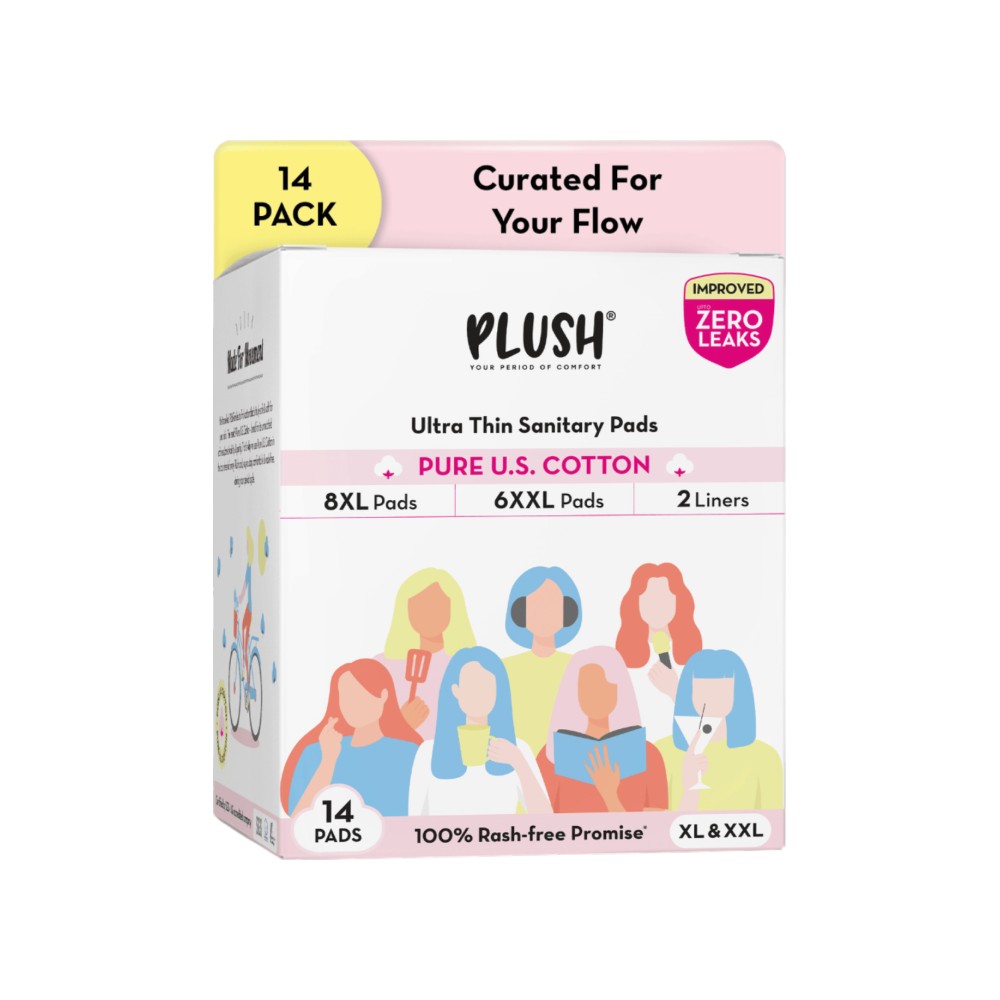 Plush Rash Free Sanitary Pads (8XL+6XXL and 2 Free Liners) Price - Buy ...