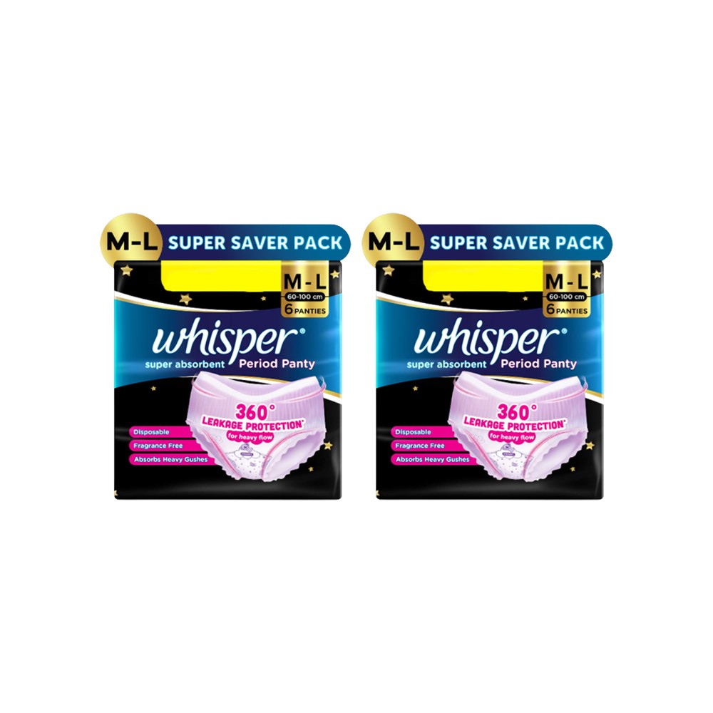 Whisper Super Absorbent Period Panty - Pack of 2 Price - Buy Online at ...
