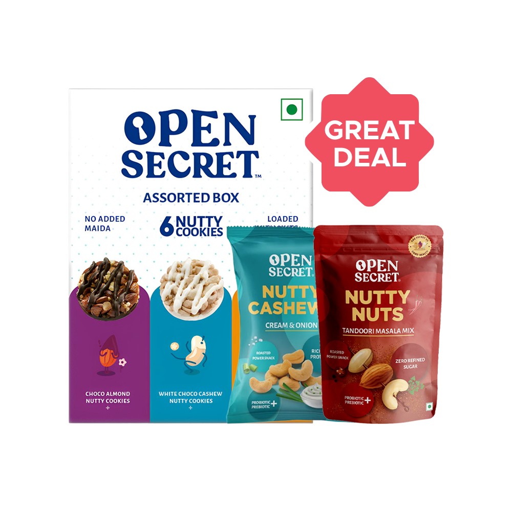Open Secret Cream & Onion Flavoured Cashew + Tandoori Masala Dry Fruit ...