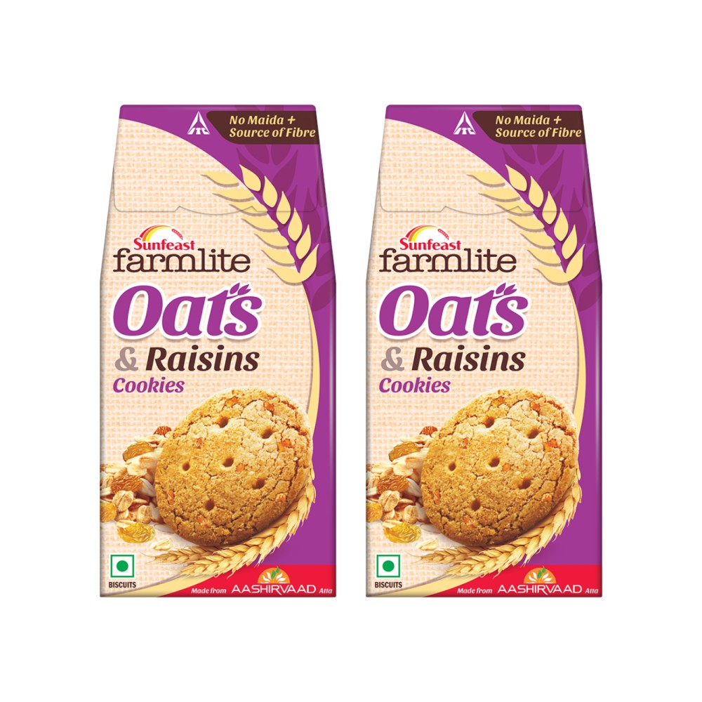 Sunfeast Farmlite Oats with Raisins Cookies - Pack of 2 Price - Buy ...