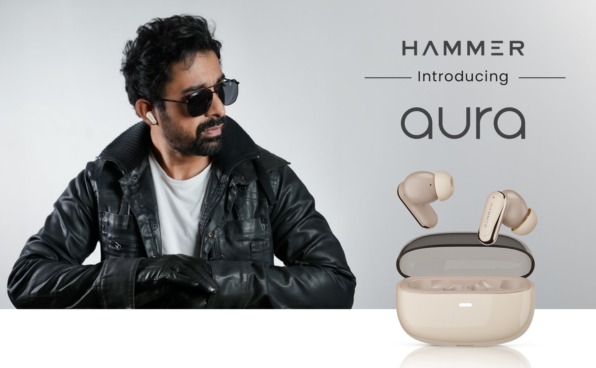 Hammer Aura TWS Earbuds 32dB ANC+ENC TWS (Beige) Price - Buy Online at ...