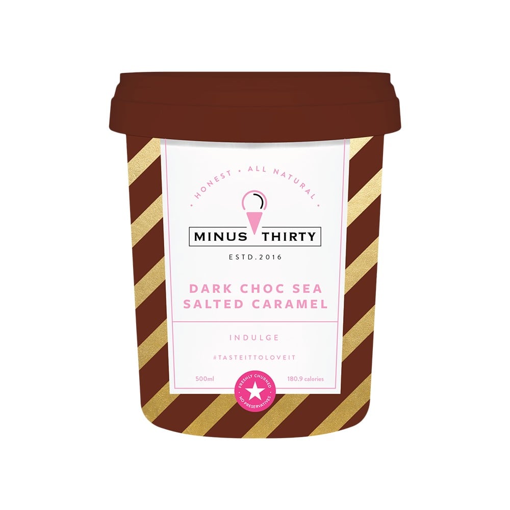 Minus Thirty Dark Chocolate Sea Salted Caramel Ice Cream Tub (Vegan ...