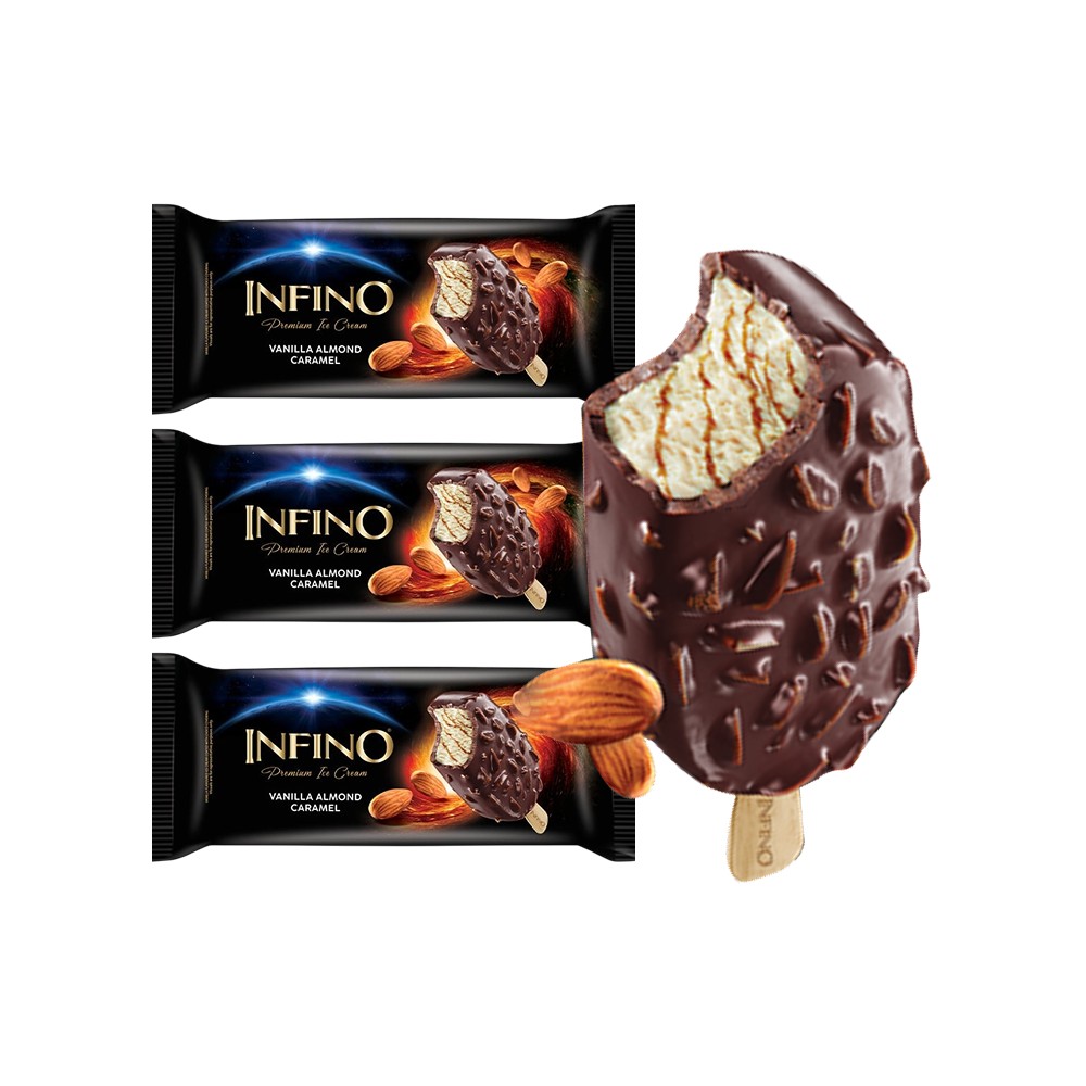 Infino Vanilla Almond Caramel Ice Cream Stick - Pack of 3 Price - Buy ...