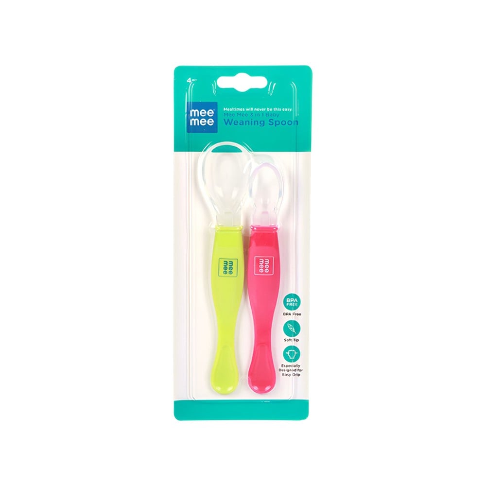 Mee Mee Baby 3-in-1 Feeding Spoon (Pink, Green) Price - Buy Online at ...