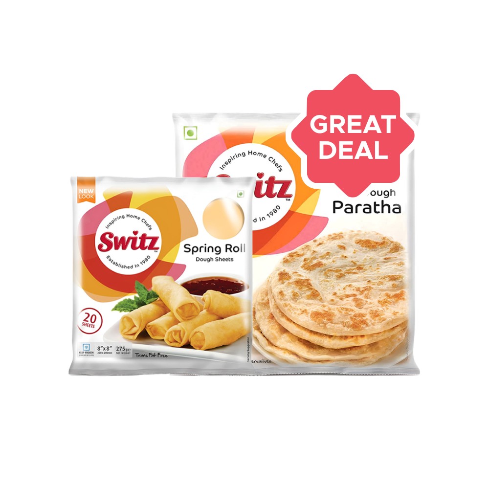 Switz Puff Dough Paratha (Frozen) + Spring Roll Dough Sheets Combo ...