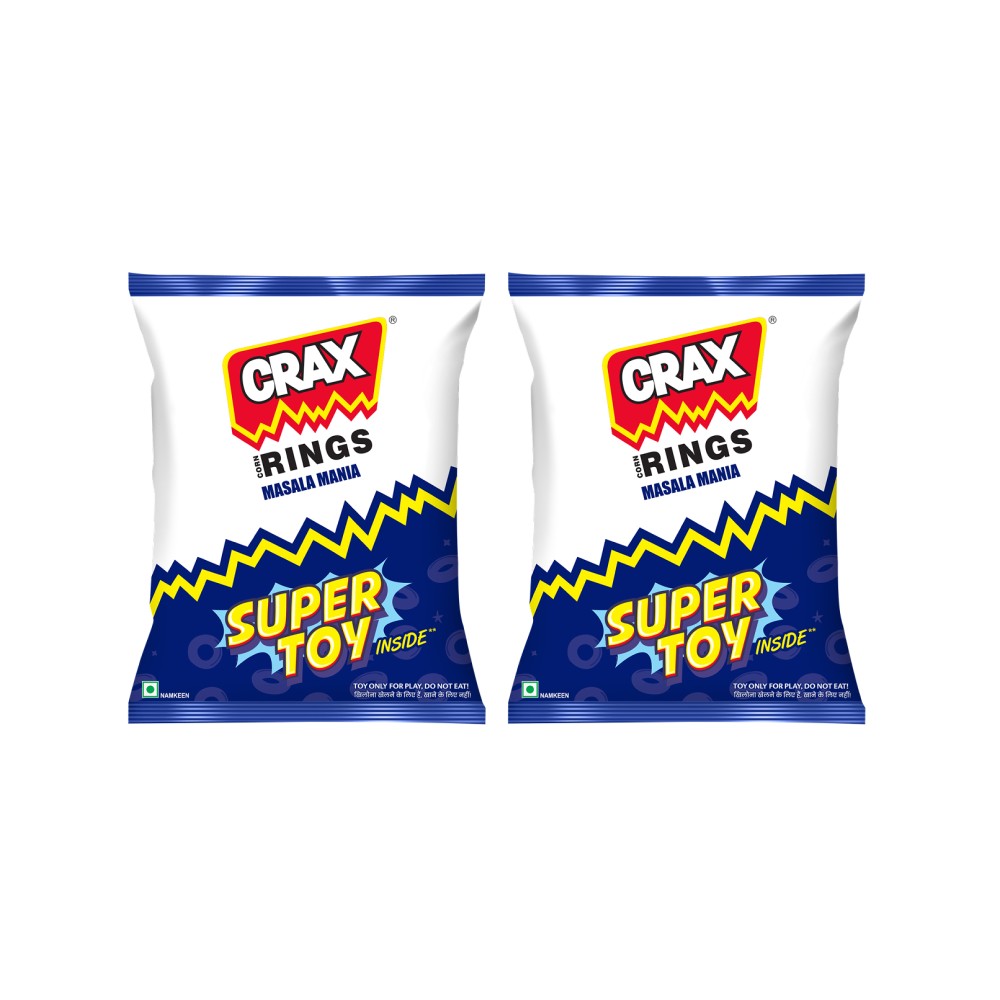 Crax Corn Rings Masala Mania Puffs Snacks with Super Toys - Pack of 2 ...