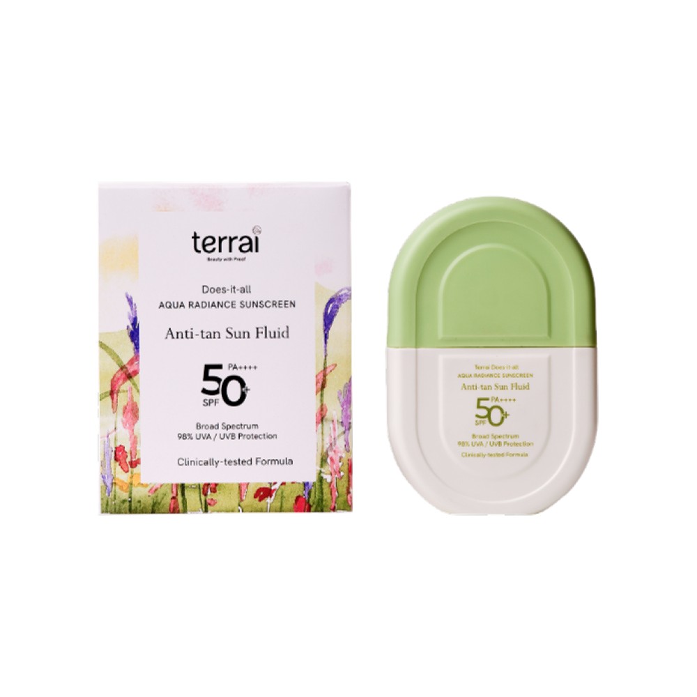 TERRAI Aqua Radiance Tan Protection Sunscreen Broad Spectrum (SPF 50 ...