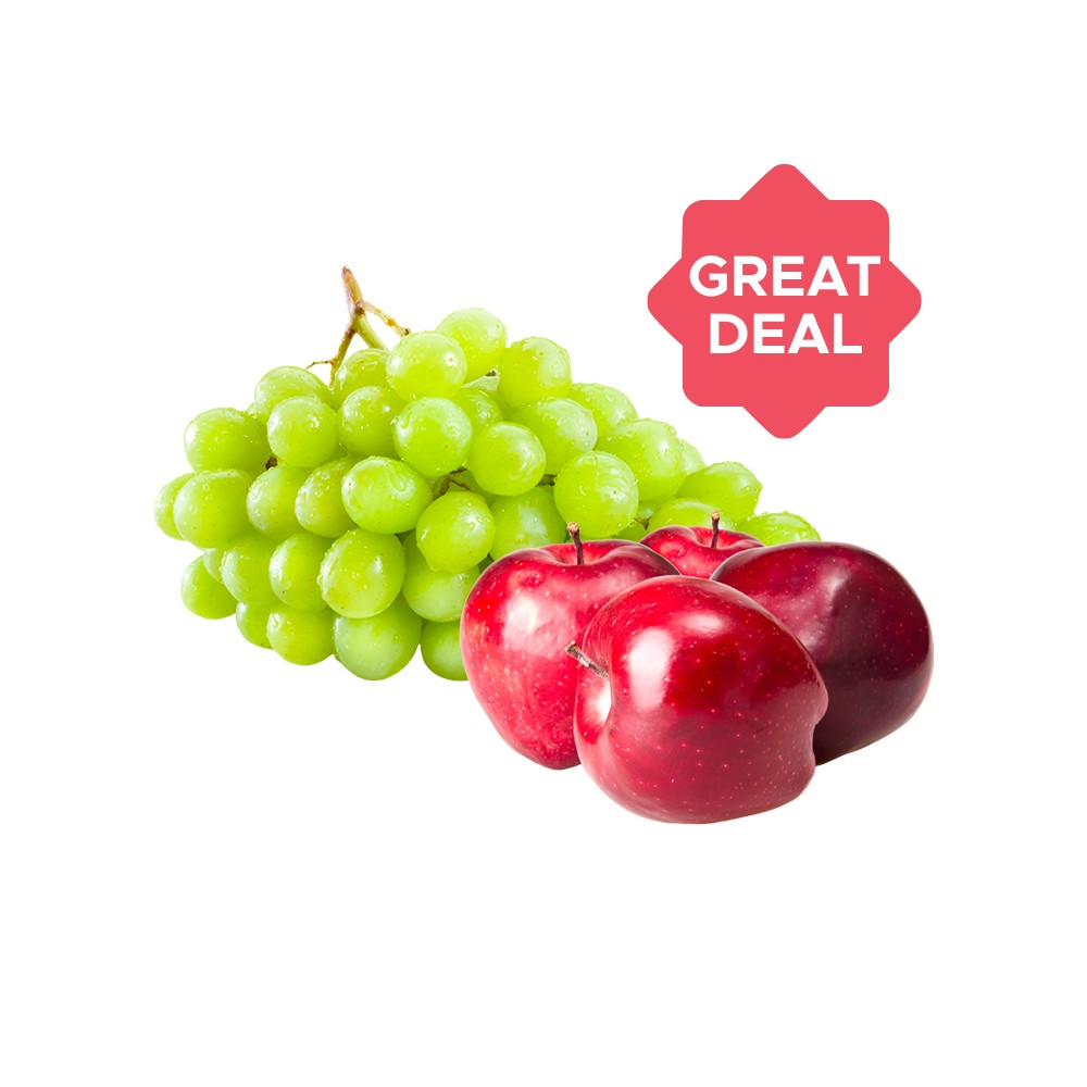 Washington Red Delicious Apple + Green Grapes 500 g Combo Price - Buy ...