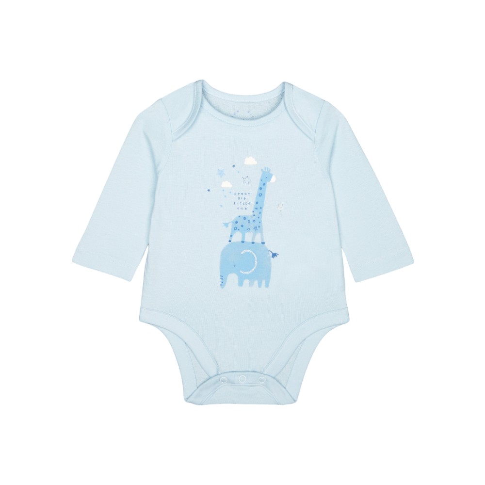 Mothercare Giraffe & Elephant Baby Bodysuit for Boys (Blue) Price - Buy ...