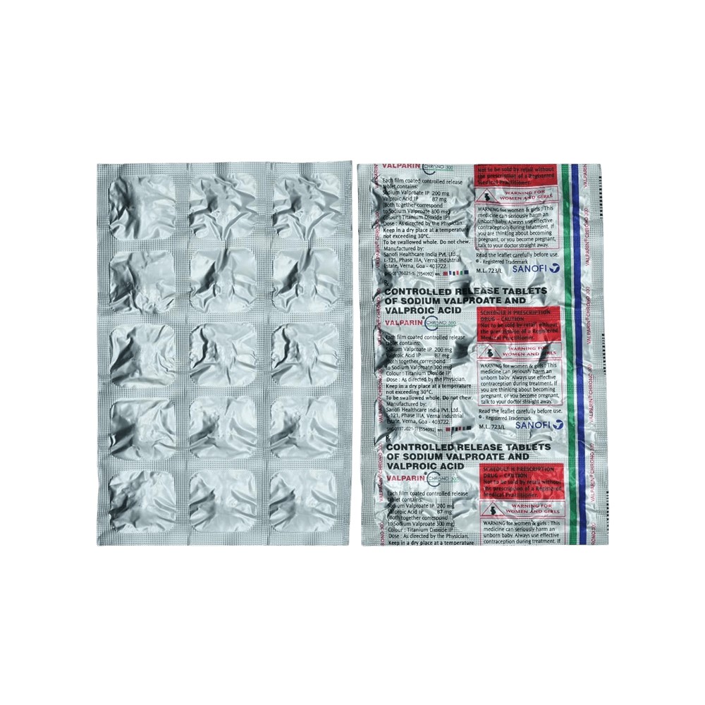 Valparin Chrono 300mg Strip Of 15 Tablets Price - Buy Online at ₹89 in ...