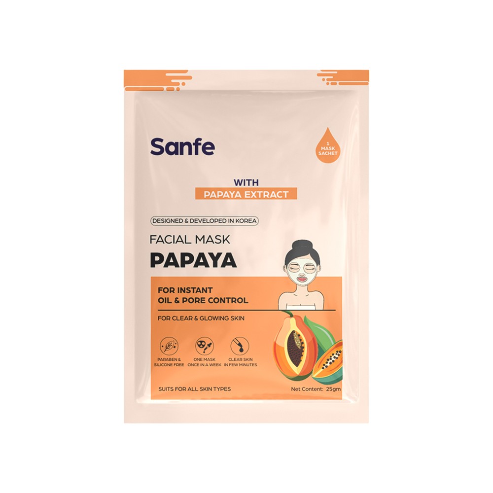Sanfe Instant Oil Control Papaya Sheet Mask Price - Buy Online at ₹36 ...