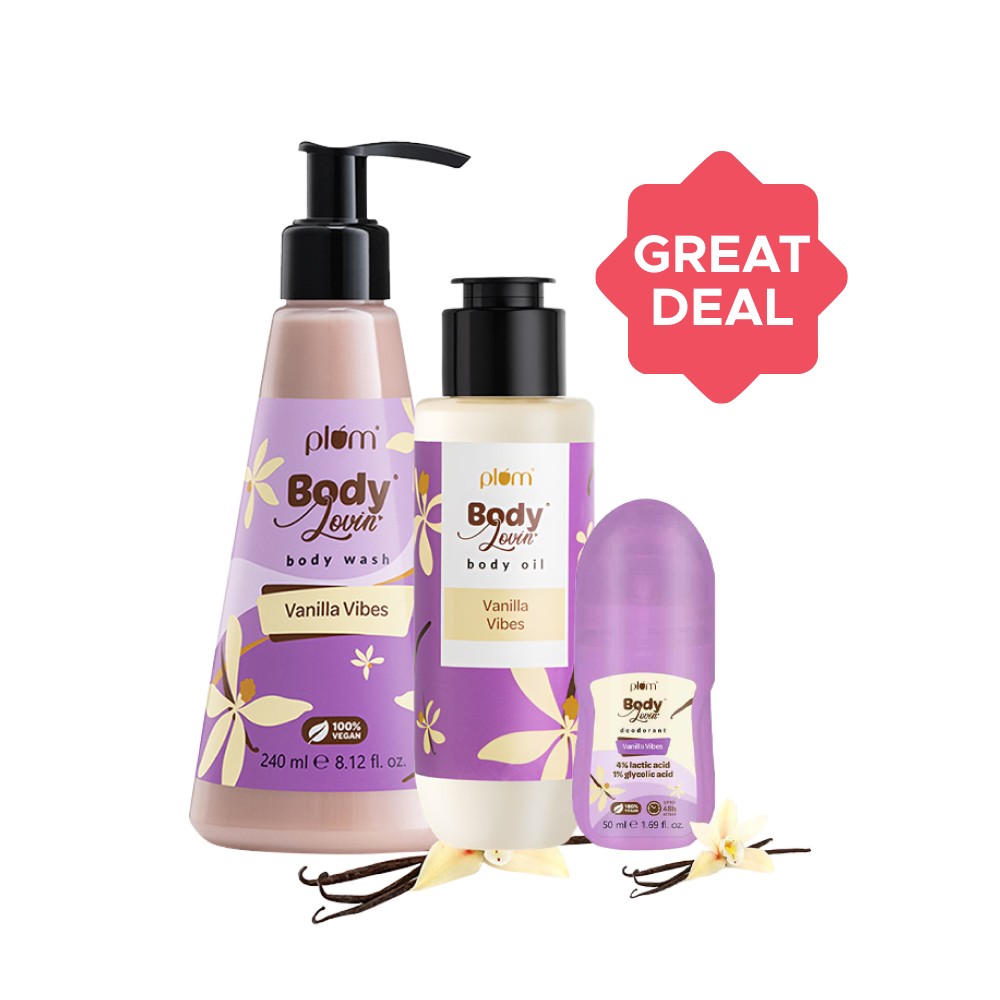 Plum BodyLovin' Vanilla Vibes Deodorant Roll on + Vanilla Vibes Body ...