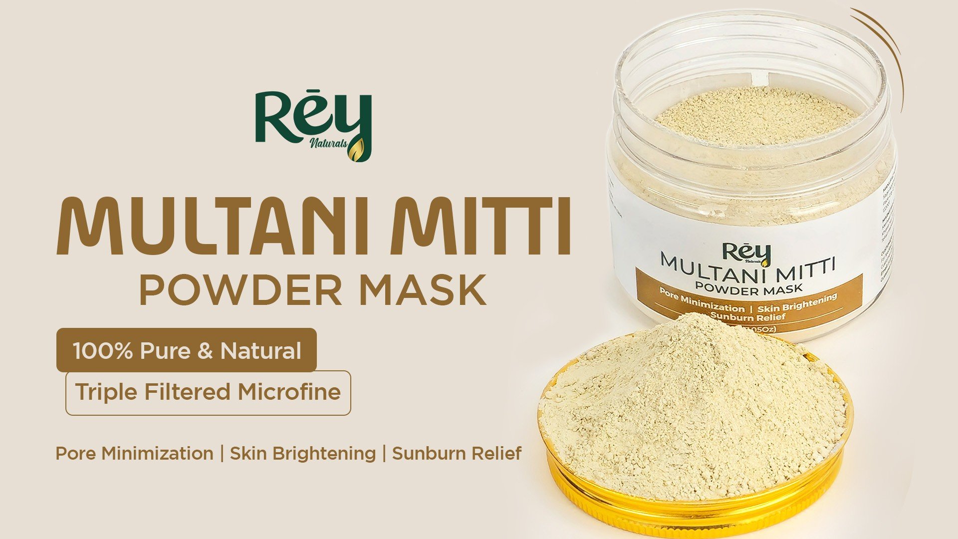 Rey Naturals Pure & Organic Multani Mitti Powder Price - Buy Online at ...