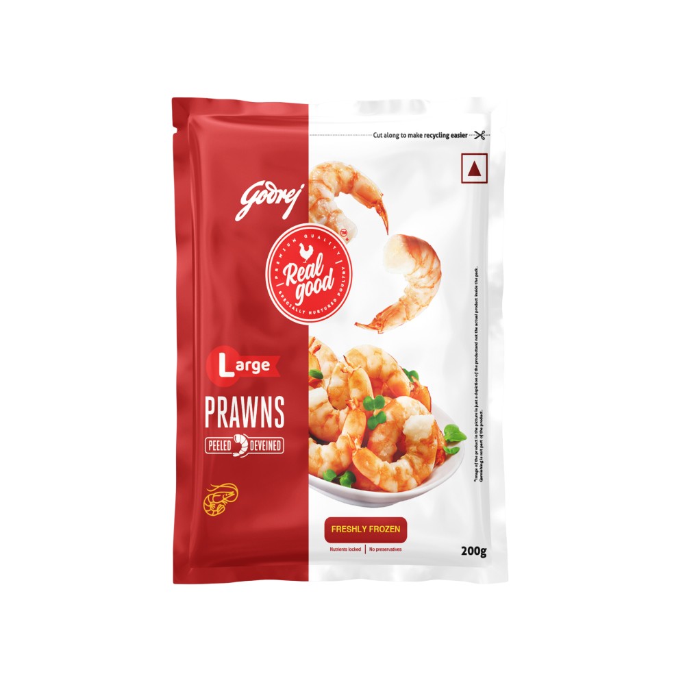 Godrej Real Good Large Prawns Peeled & Devined Price - Buy Online at ...