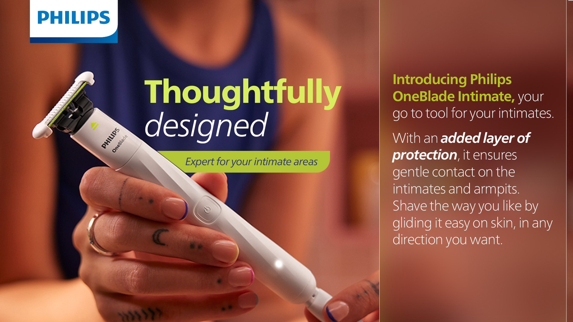 Philips OneBlade Intimate - Bikini & Underarm Trimmer & Razor Price ...