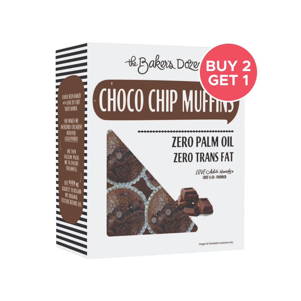 The Baker's Dozen Choco Chip Chocolate Muffin No Palm Oil, No ...