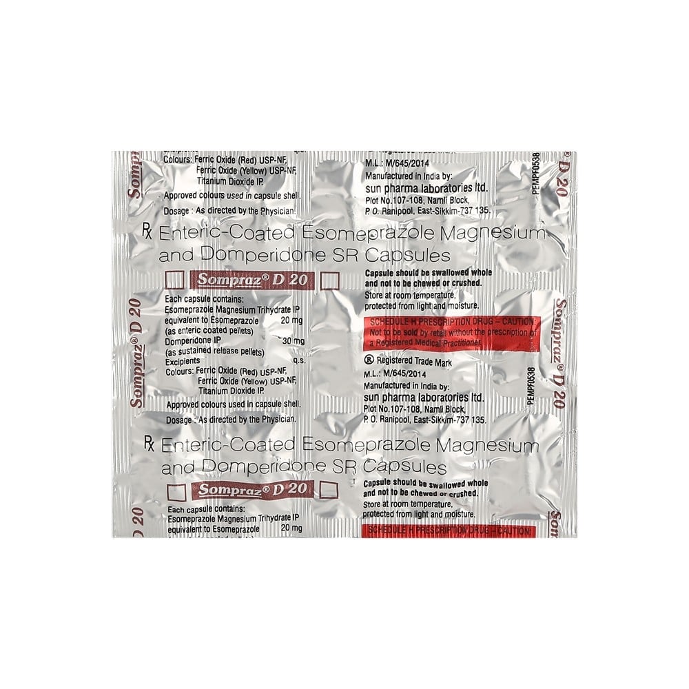 Sompraz D 20mg Tablets Price - Buy Online at Best Price in India