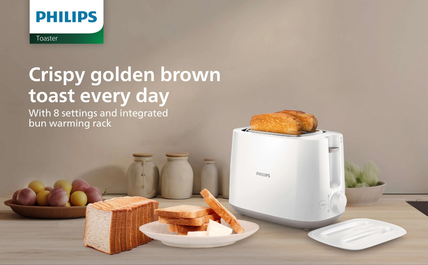 Philips Home 2-Slice Pop Up Toaster (White) Price - Buy Online at ₹2399 ...