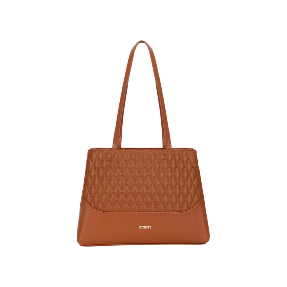 Fastrack Bags Women's Tan Quilted Structured Hand/Shoulder Bag (Tan ...