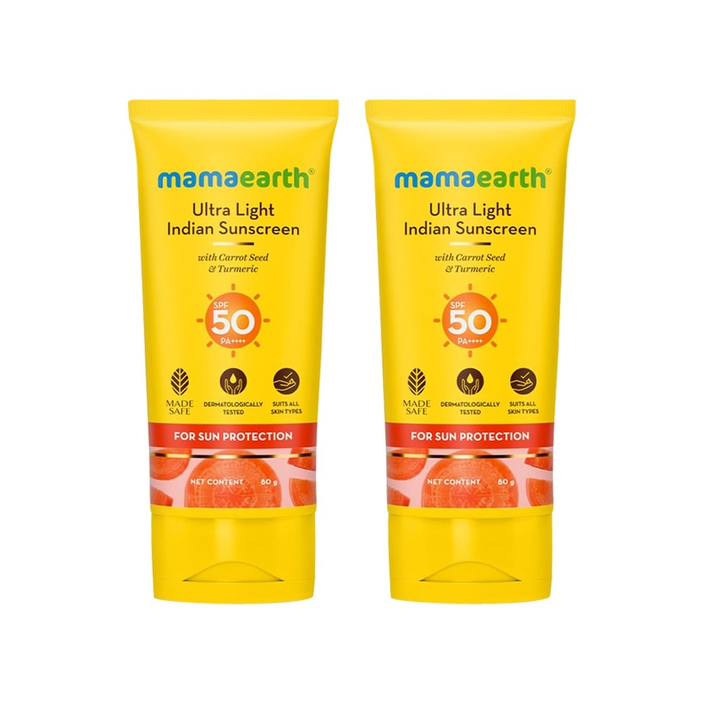 Mamaearth Ultra Light Indian Sunscreen 80 g (SPF 50) - Pack of 2 Price ...