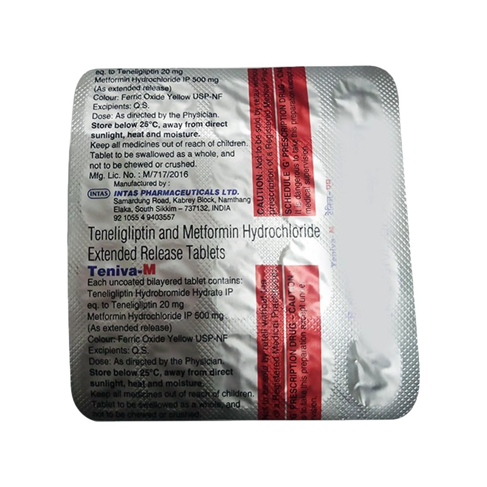 Teniva M Strip of 20 Tablets Price - Buy Online at ₹381 in India