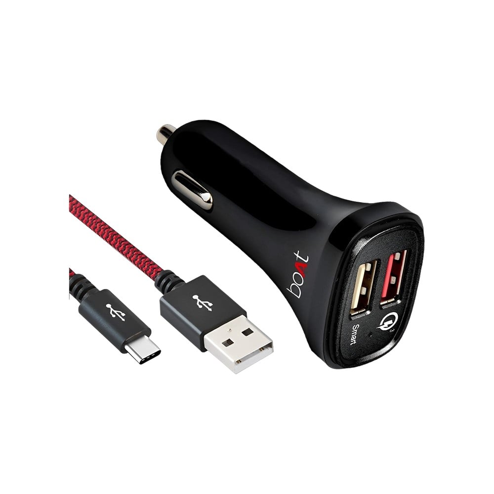 boAt Dual QC Car Charger with Type C Cable (18W) Price - Buy Online at ...
