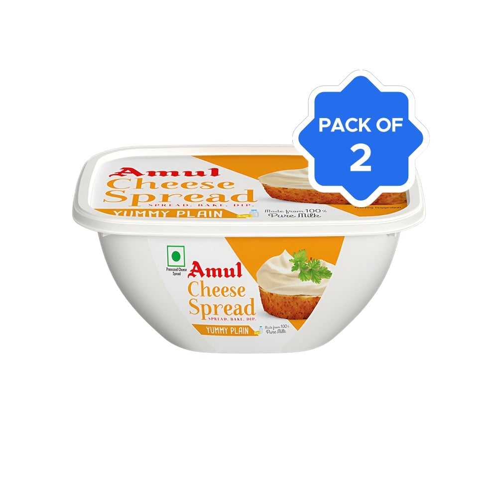 Amul Yummy Plain Cheese Spread - Pack of 2 Price - Buy Online at ₹228 ...
