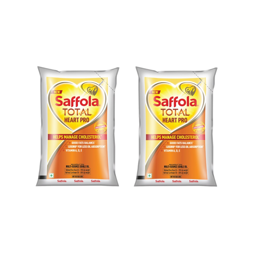 Saffola Total Heart Pro Rice Bran & Sunflower Blended Cooking Oil ...
