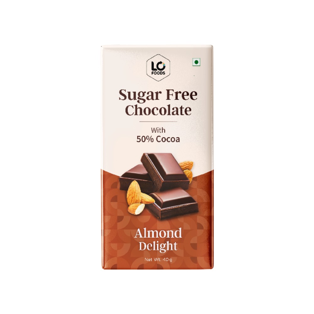 Lo! Foods Sugar Free Dark Chocolate Bar (Almond Delight) Price - Buy ...