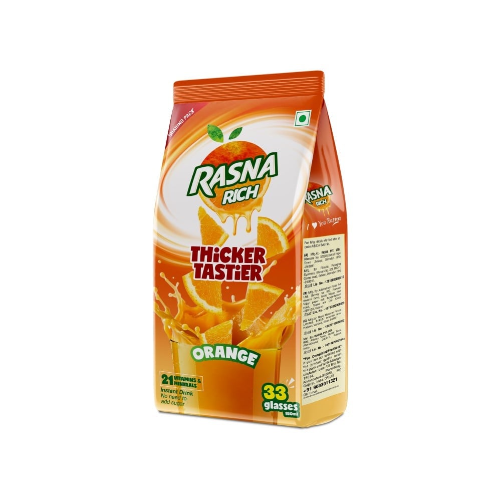 Rasna Fruit Plus Florida Orange Drink Mix Price - Buy Online at ₹150 in ...
