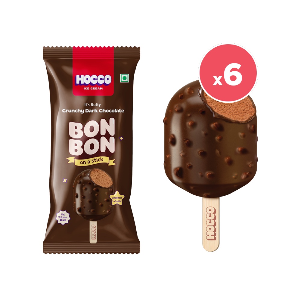 Hocco Crunchy Dark Chocolate Bon Bon Ice Cream Stick - Pack of 6 Price ...