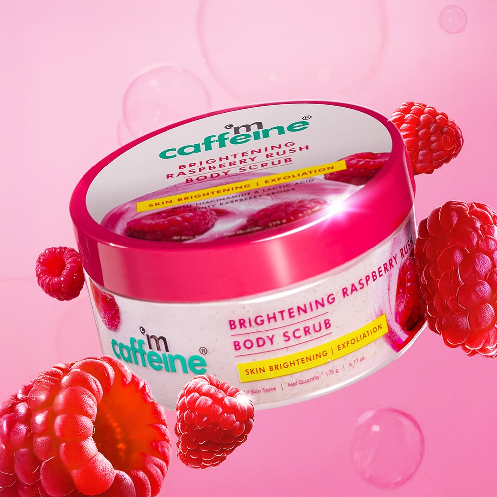 MCaffeine Brightening Raspberry Rush Body Scrub Price - Buy Online at ...