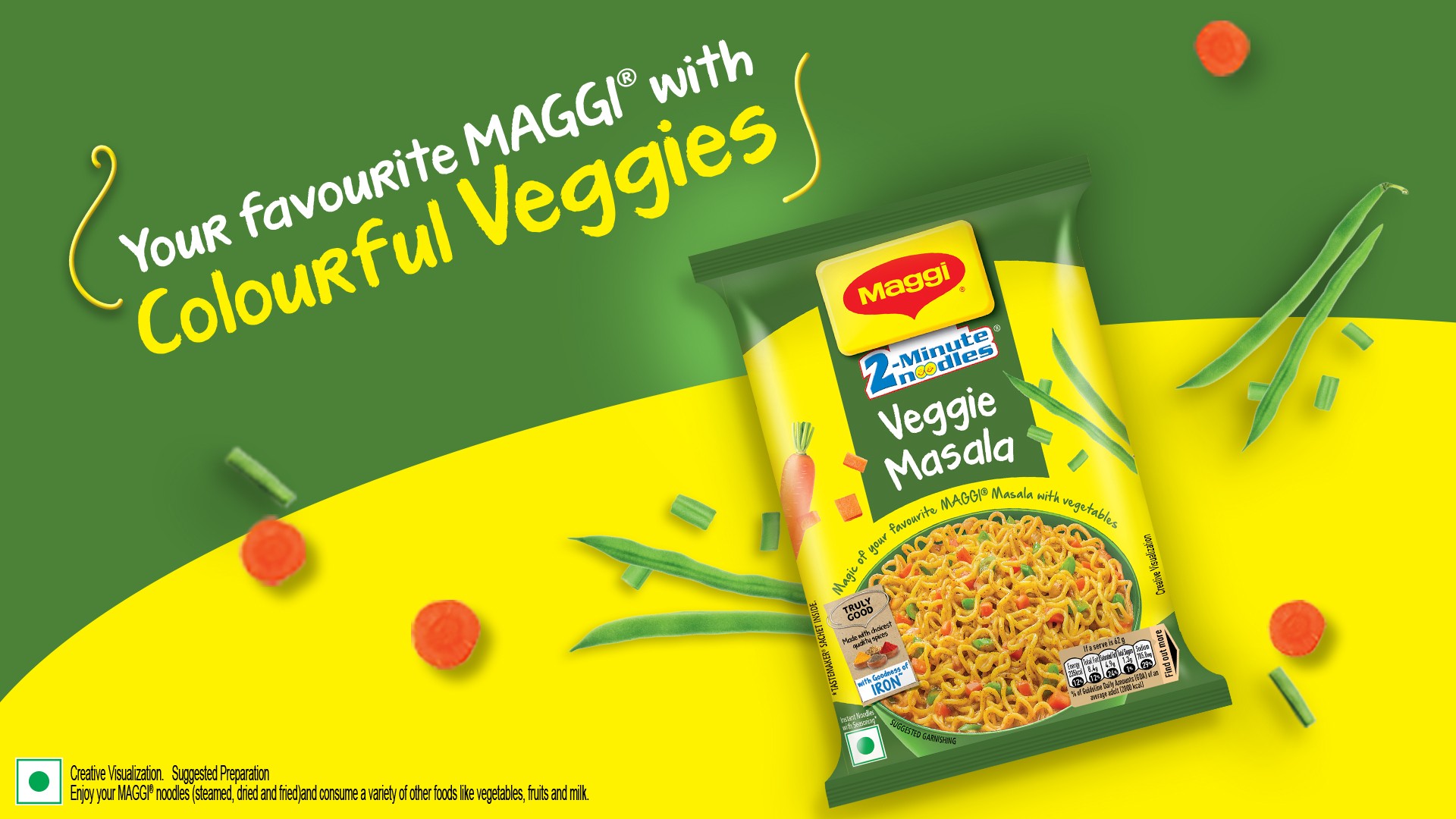 Maggi Veggie Masala Instant Noodles - Pack of 2 Price - Buy Online at ...
