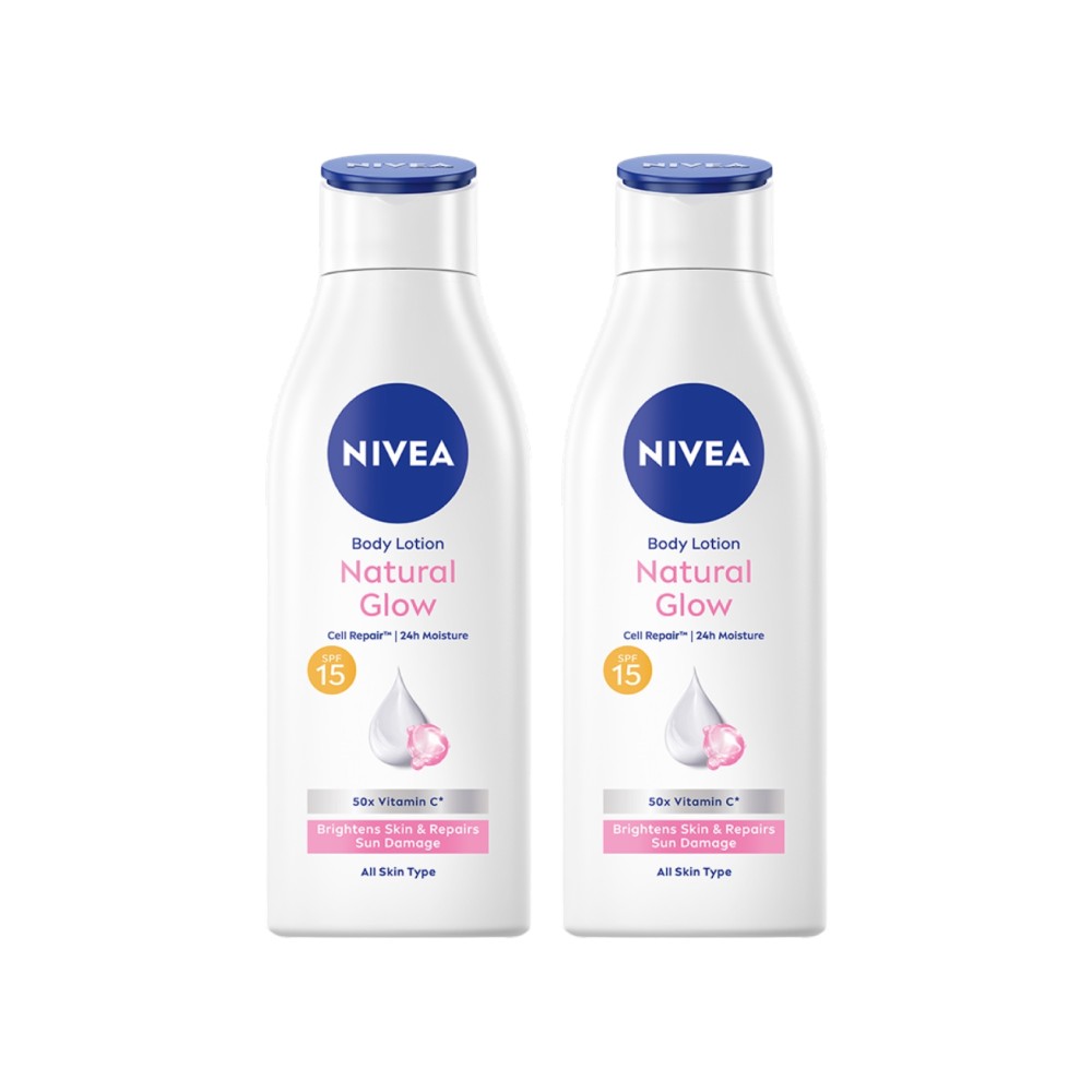 Nivea Natural Glow Cell Repair SPF 15 Body Lotion (200 ml) - Pack of 2 ...