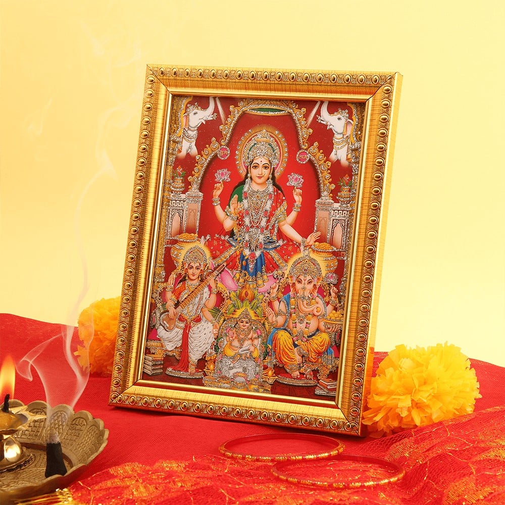Kuber Laxmi Ganesh Deity Photo by Sohum Price - Buy Online at ₹109 in India