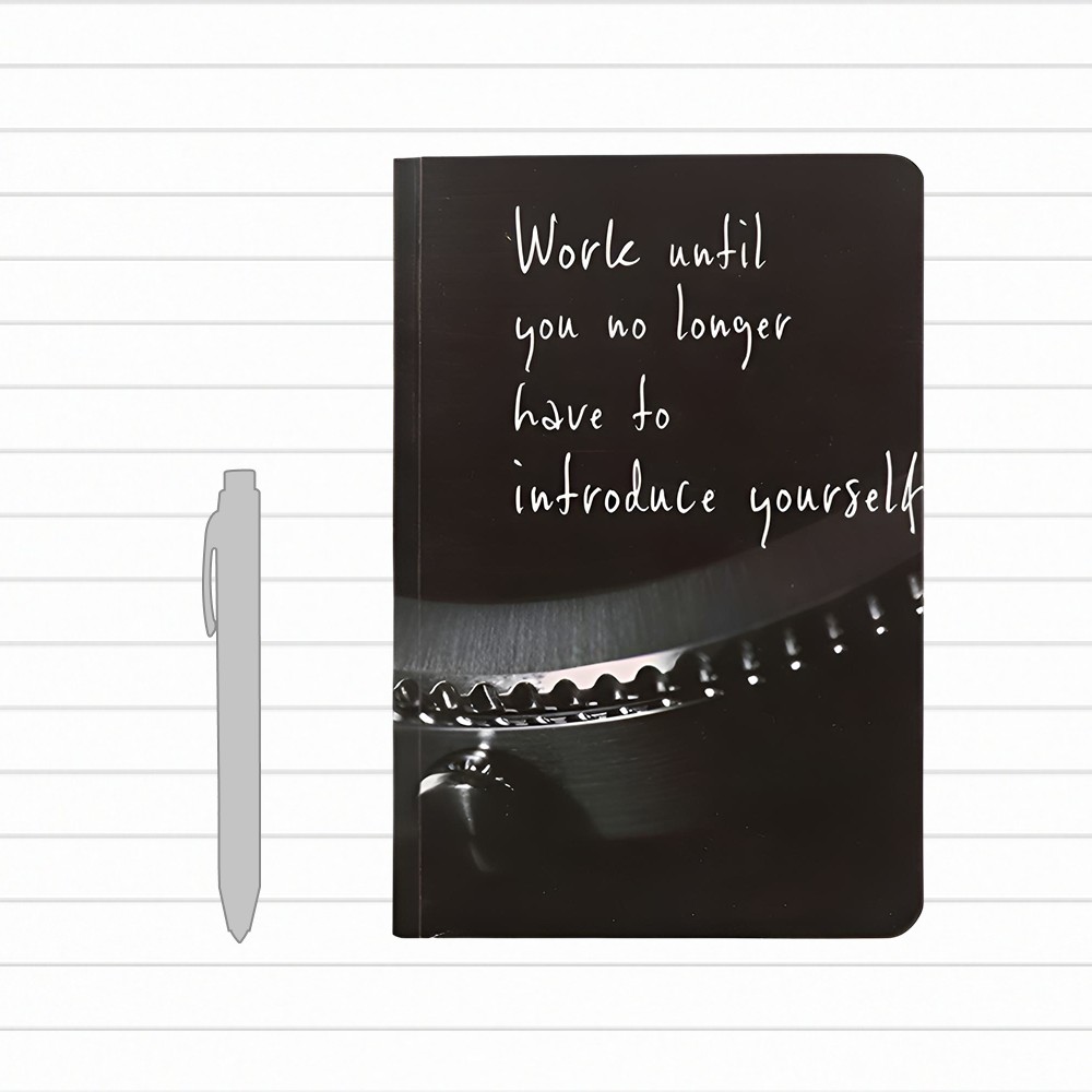 Papboo Motivational Work Single Line Notebook Black (A5, 120 pages ...
