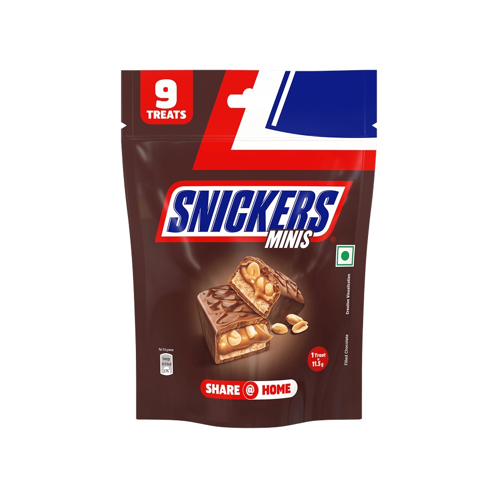 Snickers Nougat & Caramel Miniature Filled Bar Chocolate Pack Price ...