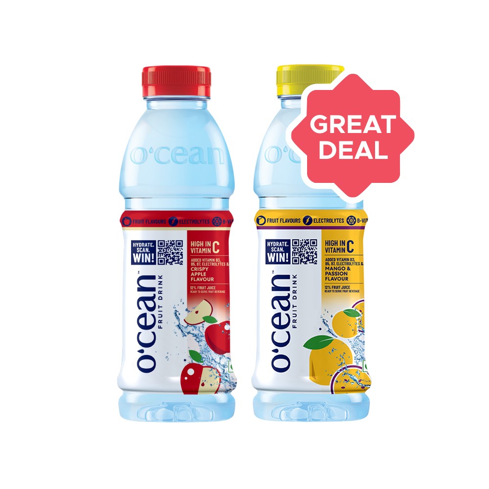 O'cean Beverages O'cean Mango & Passion Fruit Flavoured Water + O'cean ...