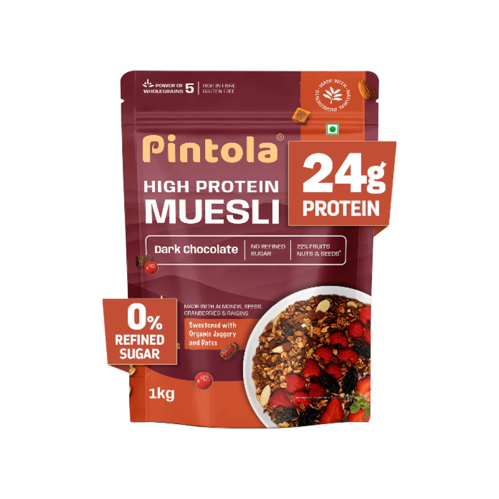 Pintola High Protein Muesli With Dark Chocolate and Cranberry 24g ...